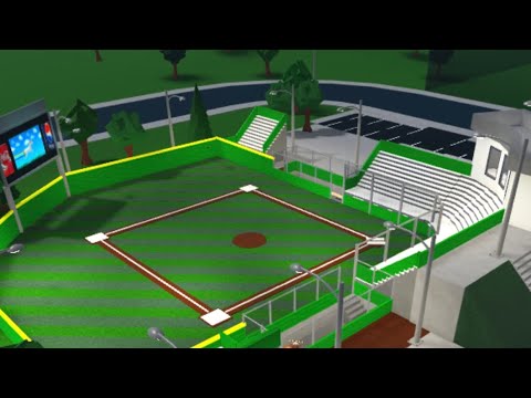 Custom Baseball stadium build/ Bloxburg - YouTube