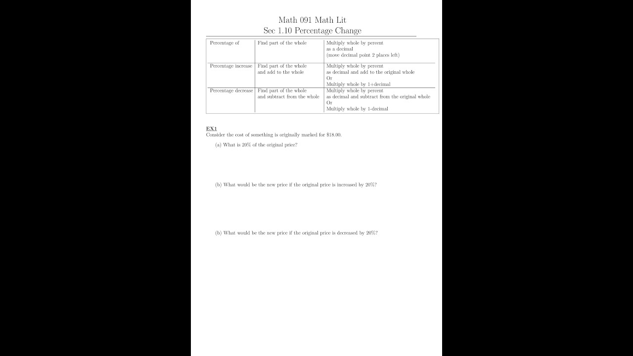 Math 091 Sec 1 10 - YouTube