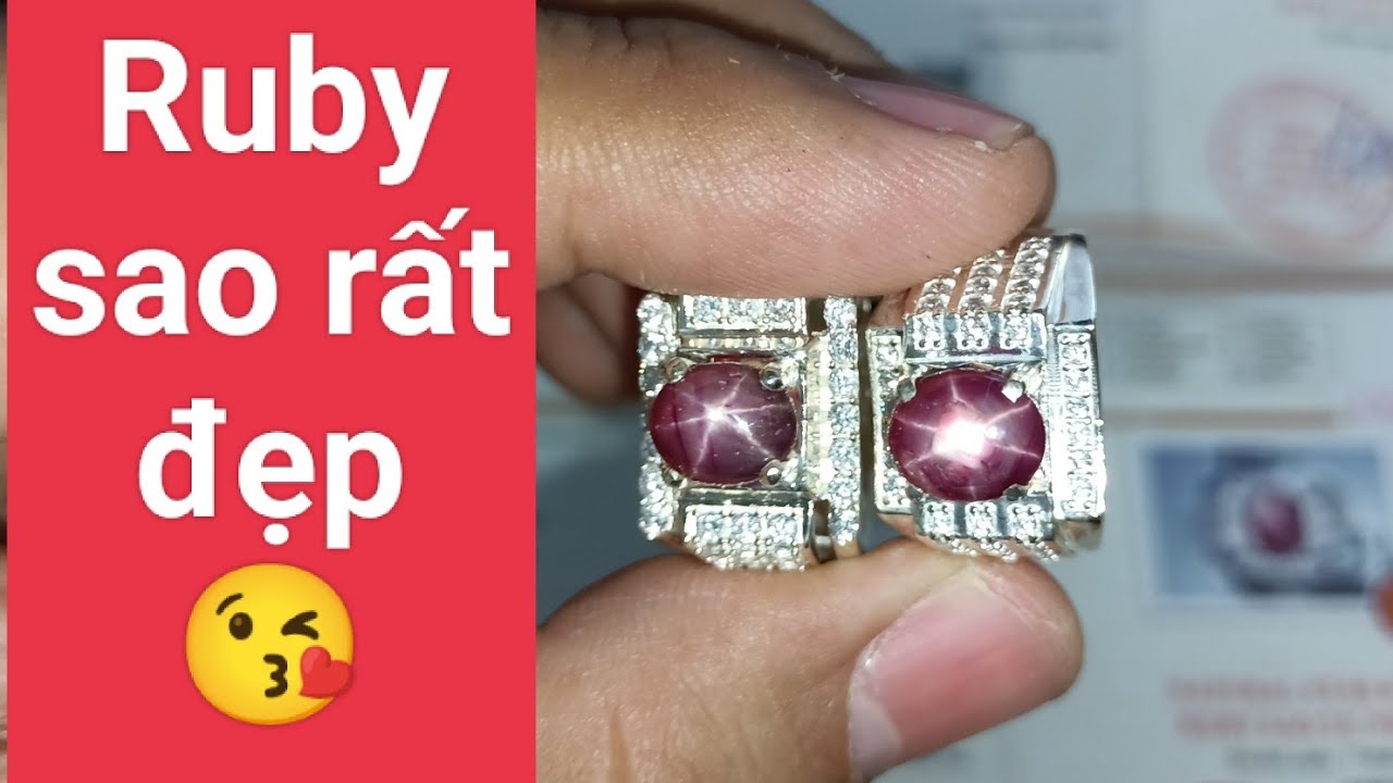 Ruby sao rất đẹp 😍 1.768k 1 chiếc nhẫn bạc nam đá ruby sao có giấy kiểm ...