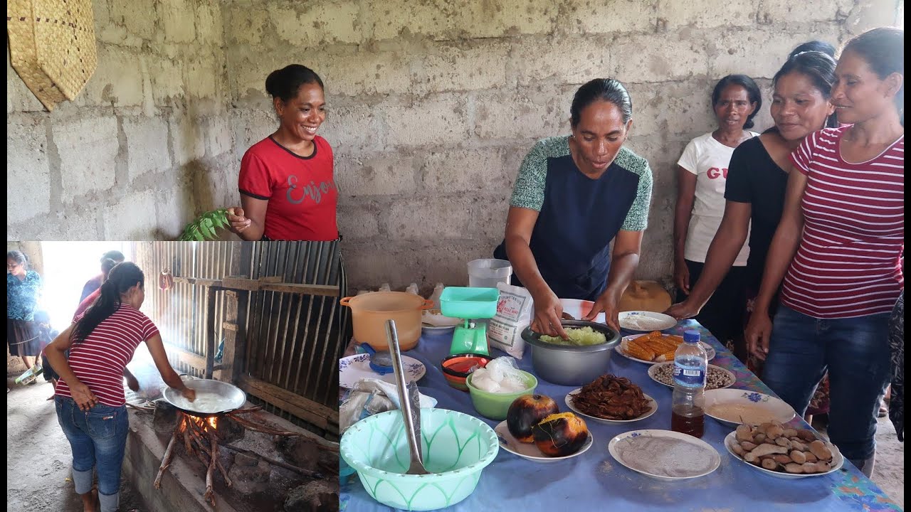 Cooking Timorese Traditional food with local village women// Using Sand ...