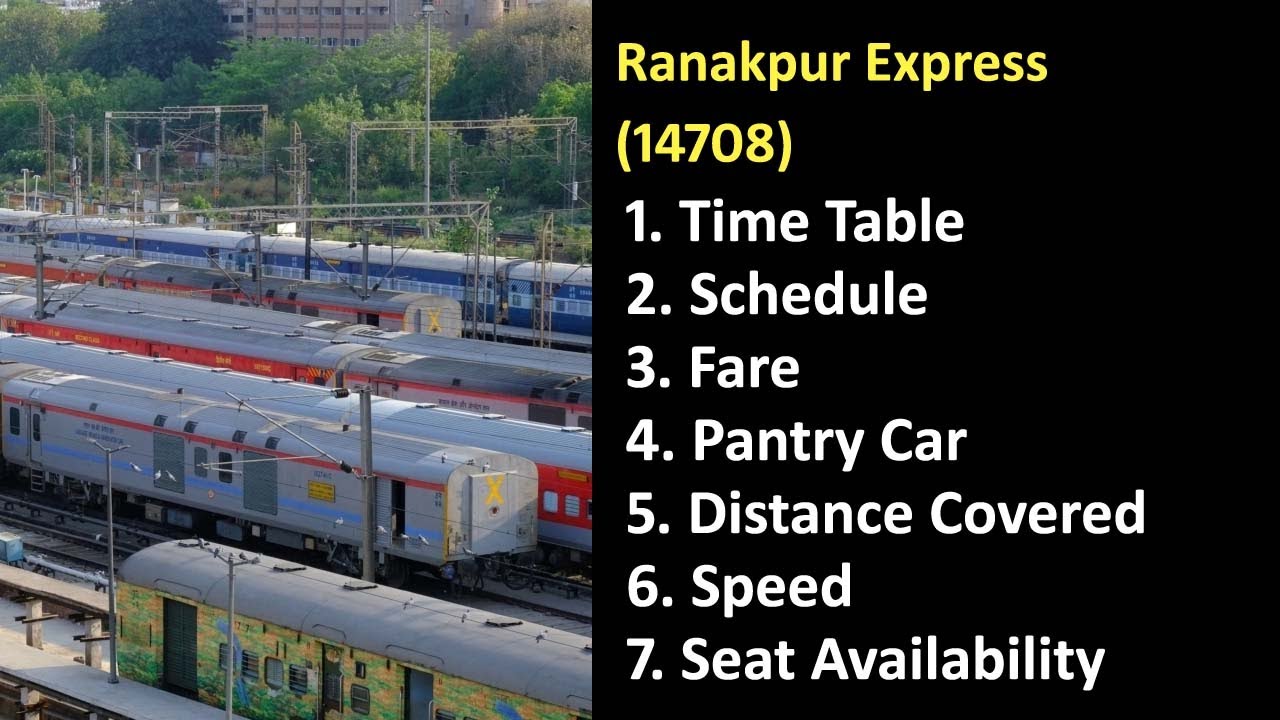 Ranakpur Express 14708 : Time Table, Schedule,Fare, Pantry Car ...