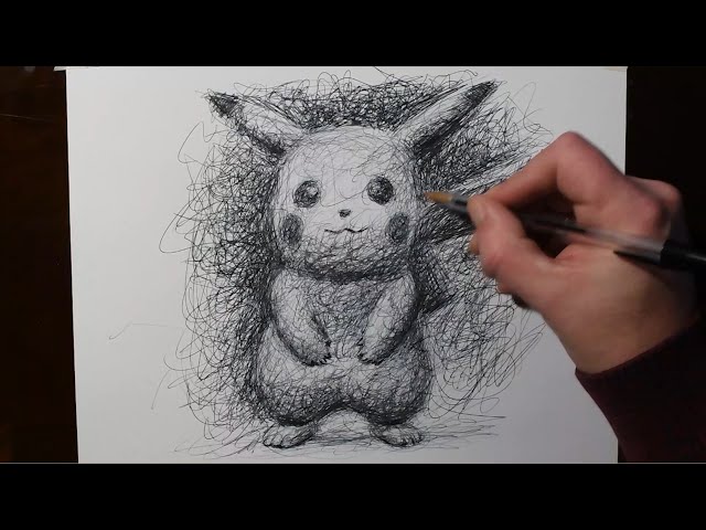 How to Draw Pikachu | Pokemon Scribble Art Pen Drawing - Videos For Kids