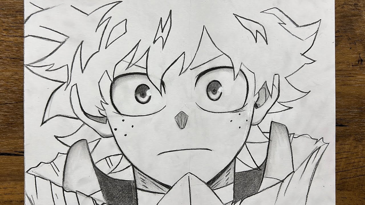 How to draw izuku midoriya step-by-step | How to draw deku using just a ...