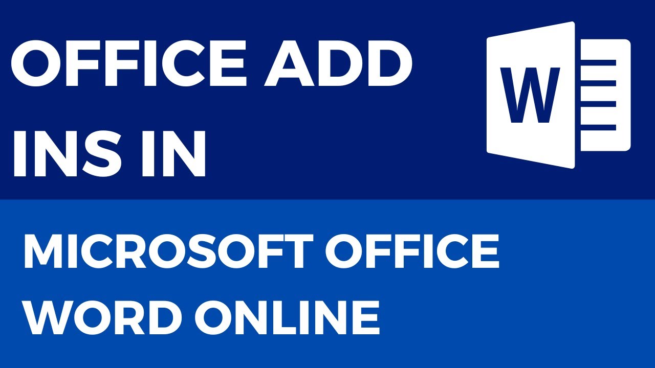 Office Add Ins in Microsoft Word Online | Word Online Complete Course ...