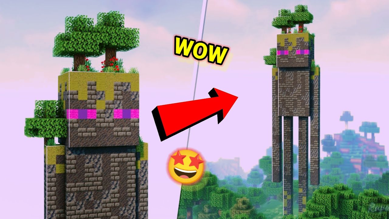 Ender man statue build in Minecraft.... - YouTube