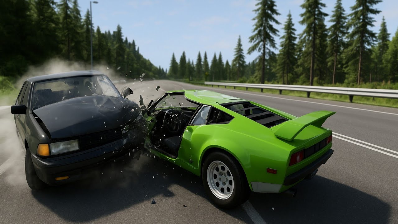 BeamNG Drive | Insane Highway Crash Test 🚗💥 Extreme Car Collisions ...