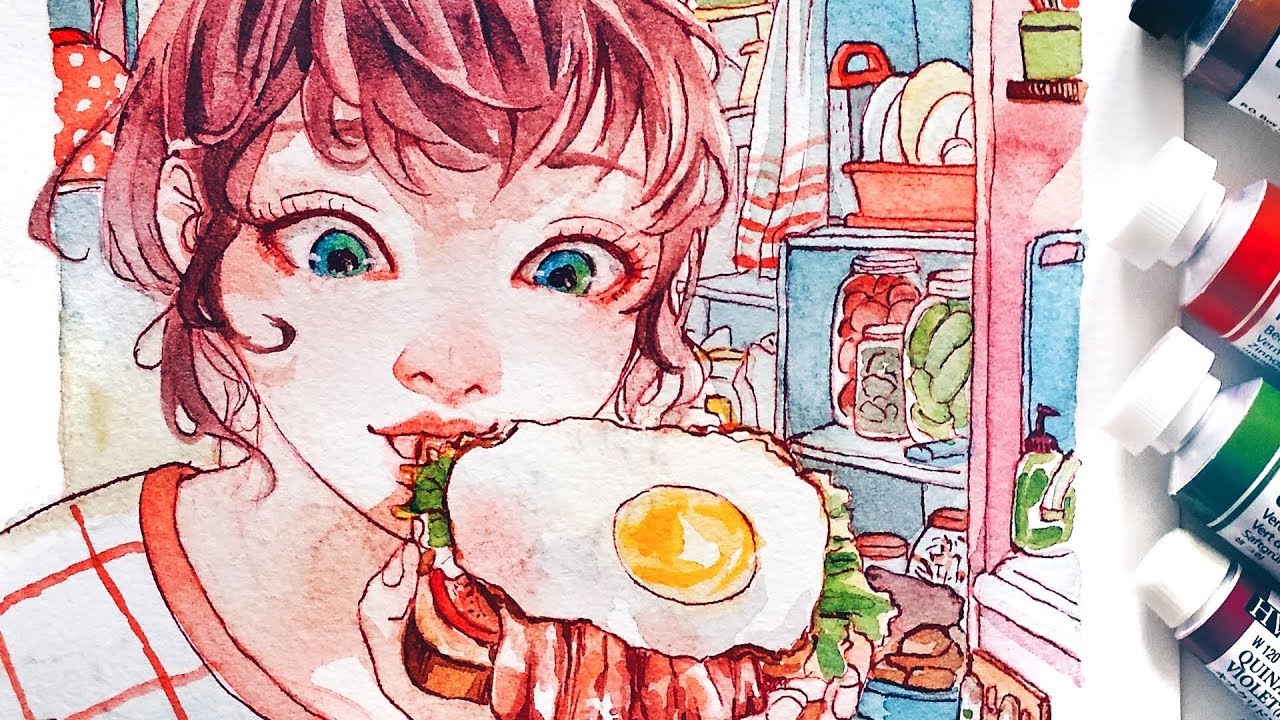 BREAKFAST PART 2 - HUNGRY Watercolor series - - YouTube