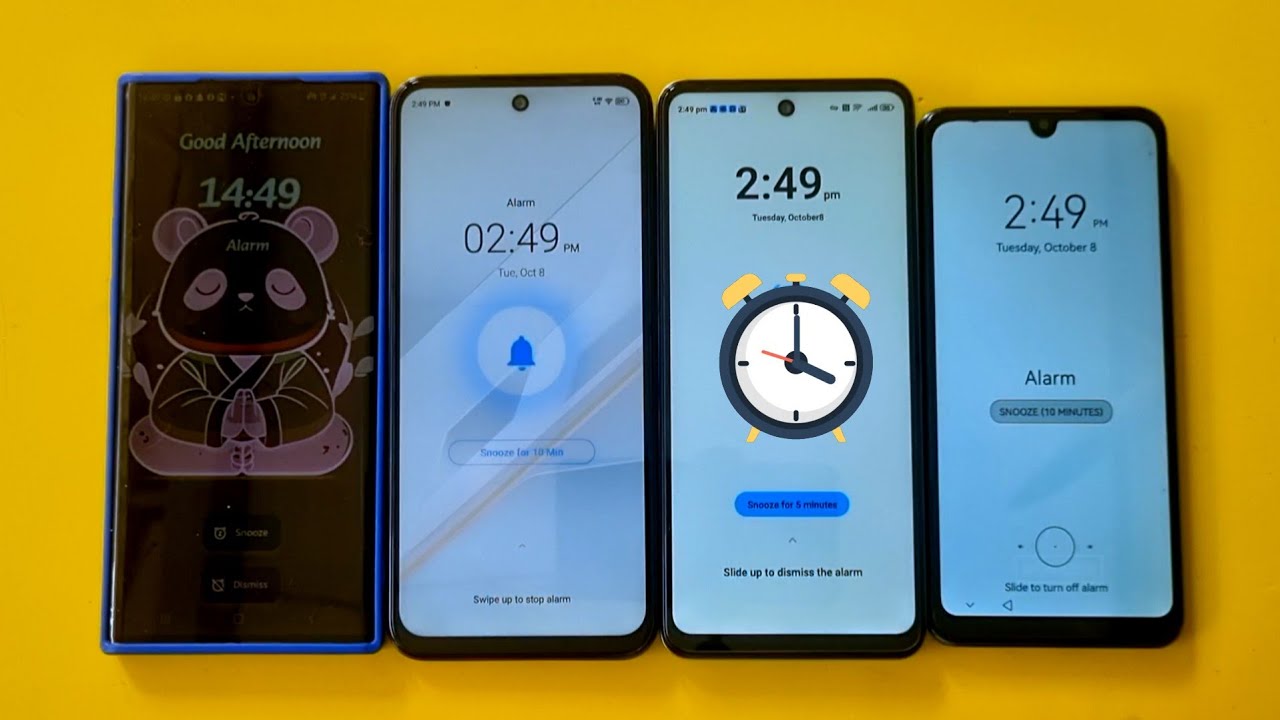 Alarm Set on,Alarm Ringing,Alarm off ,four budget phone color inversion mode - YouTube