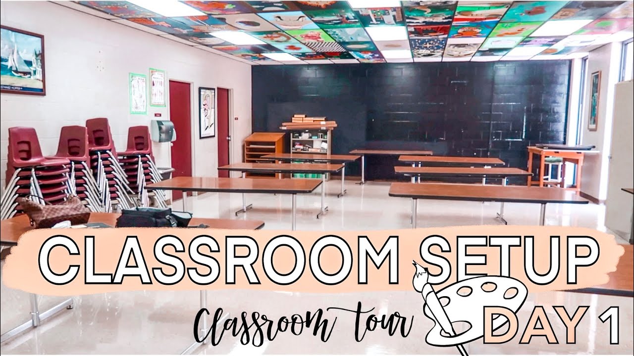 CLASSROOM SETUP DAY 1 | high school art teacher at new school ...