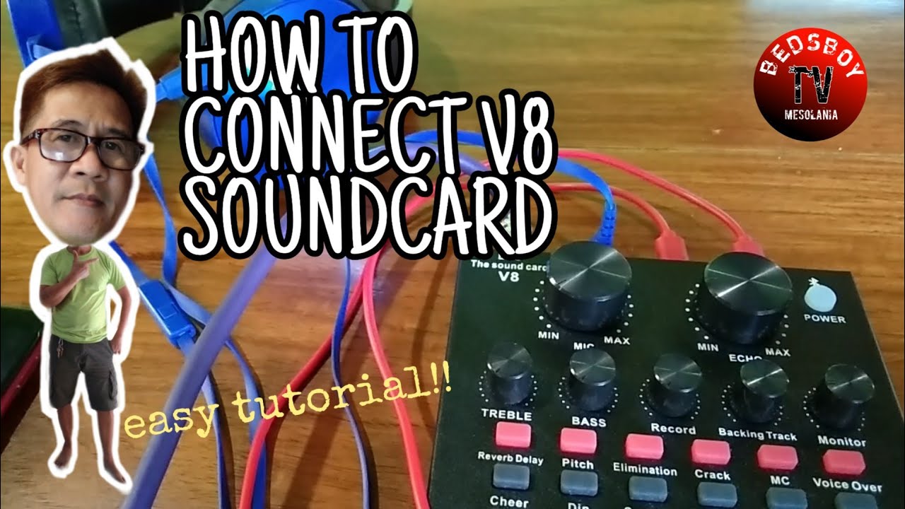 How to connect V8 soundcard on your mobile phone! - YouTube