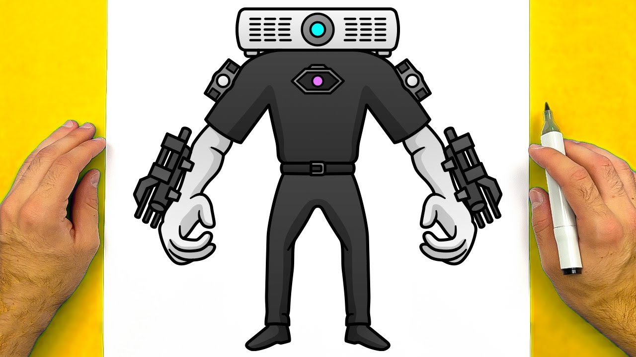 How to Draw Projector Man from Skibidi Toilet - Easy Drawing and ...