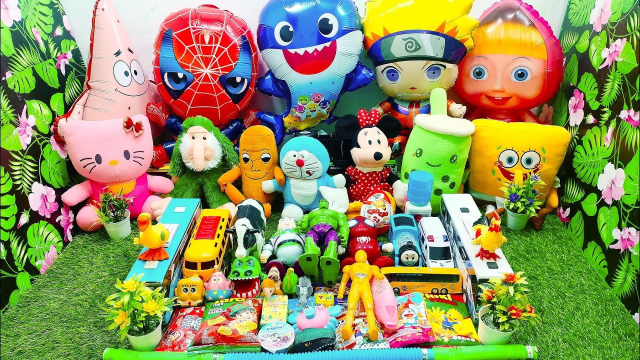 Hunting Balon Boneka Permen yupi Baby shark Marsya Upin Ipin Keropi 45 ...