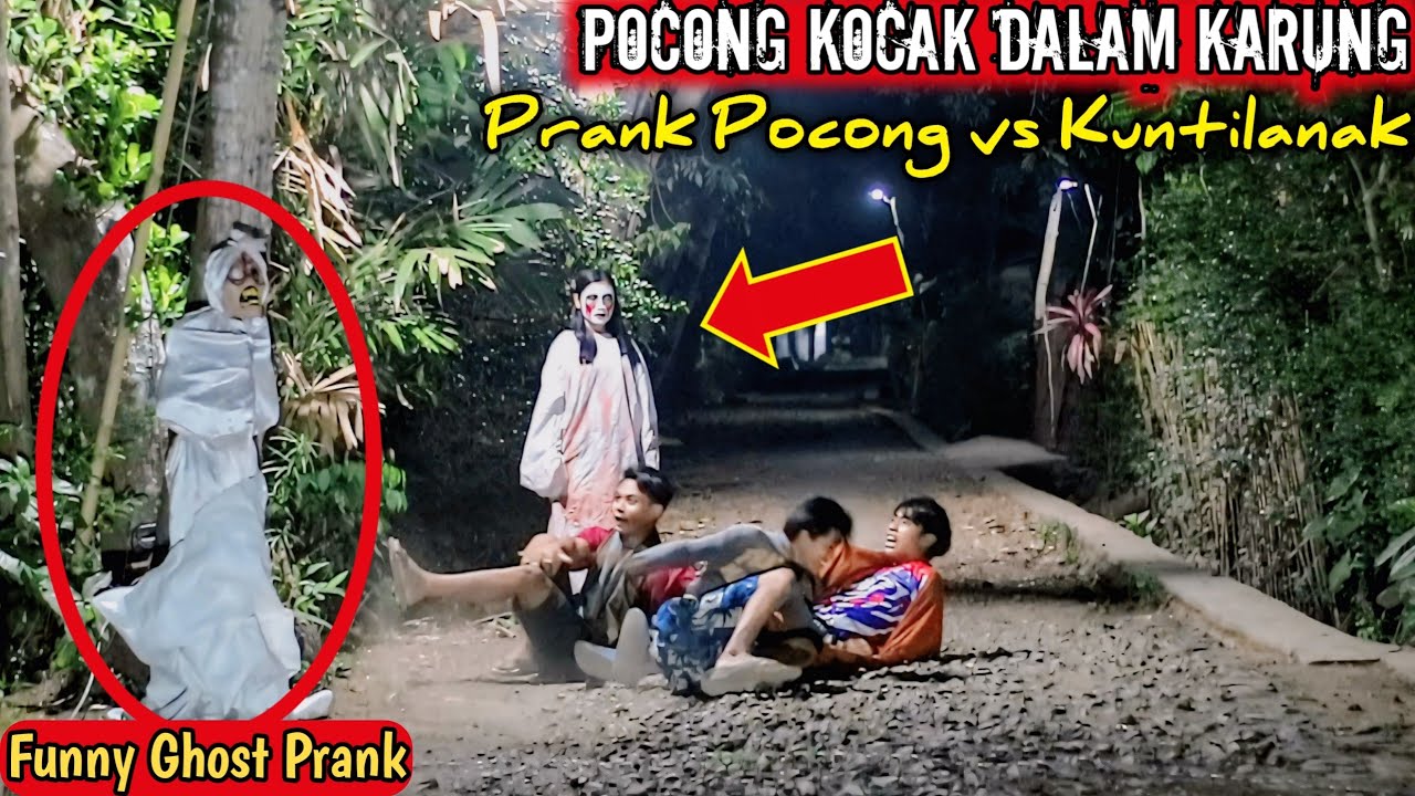 Prank Pocong Dalam Karung Vs Kuntilanak Kocak || Prank Pocong Vs ...