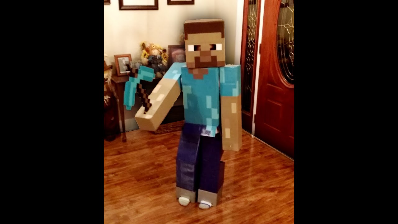 Custom Minecraft "Steve" Costume - The build - YouTube