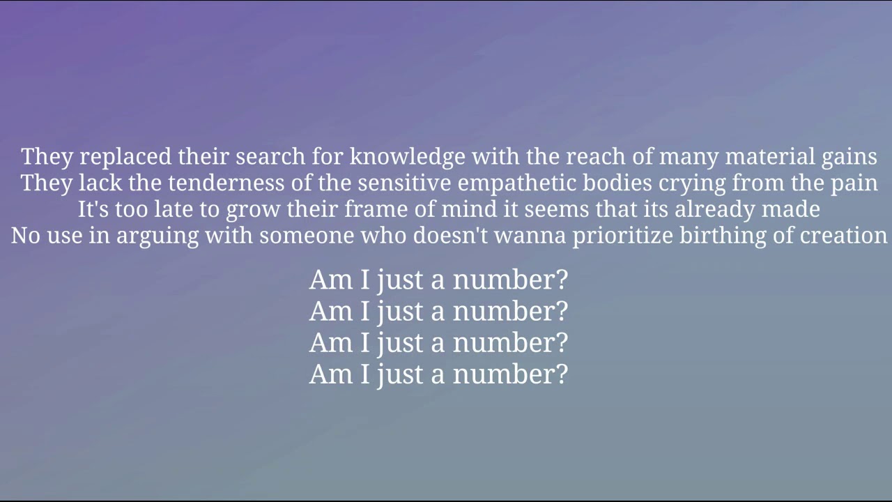 Melanie Martinez - Am I Just A Number? (Lyrics Video) - YouTube