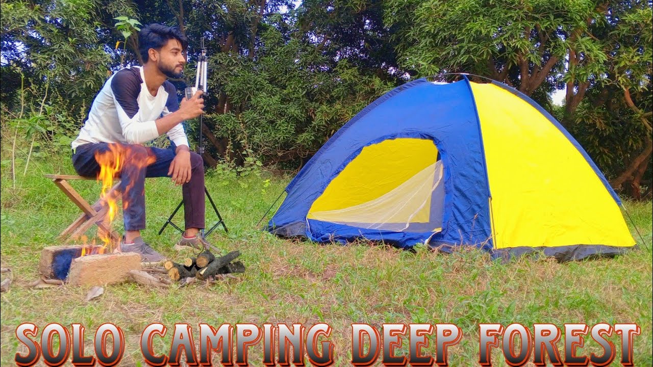 SOLO CAMPING DEEP FOREST / RELAXING CAMPING 🏕️ IN FOREST - YouTube