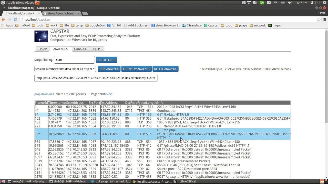 Demonstration of loading and analyzing large PCAP - YouTube