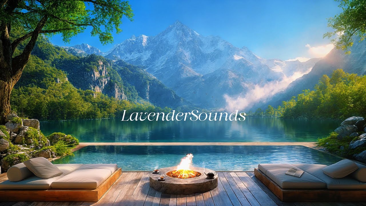 [ 4K ] Relaxing Mountain Lake View with Ambient Nature Sounds | Deep ...