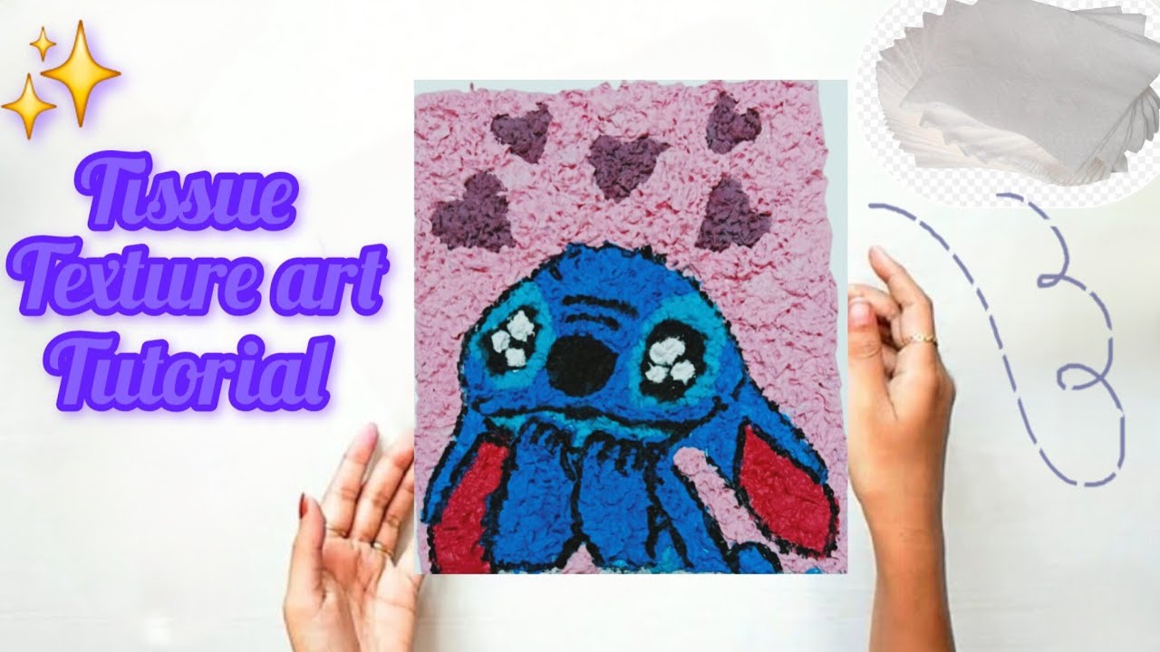 Tissue texture art Tutorial|tissue texture painting under 100|art using ...