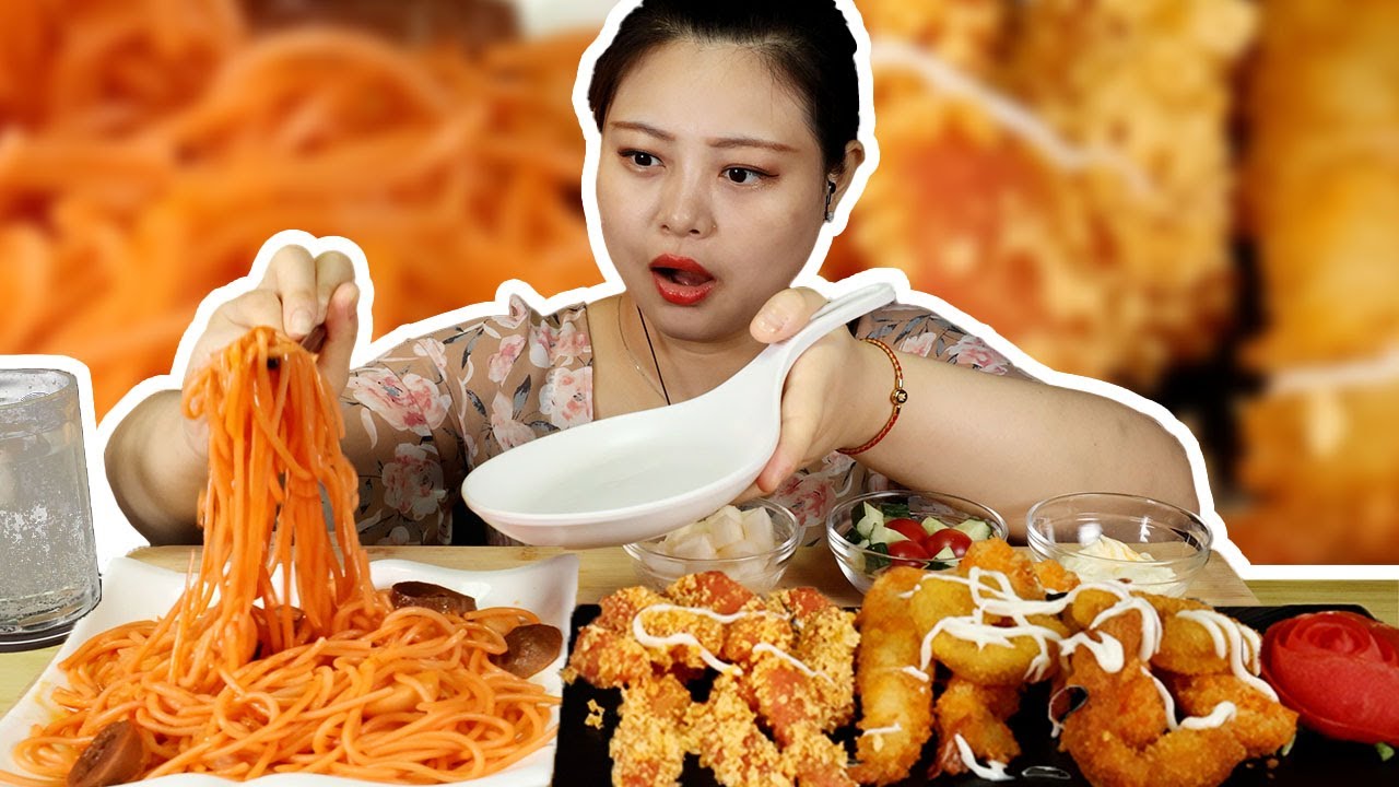 Mukbang)SUB/with Laurie/Breaded Deep-fried Combo/ASMR eating sounds ...