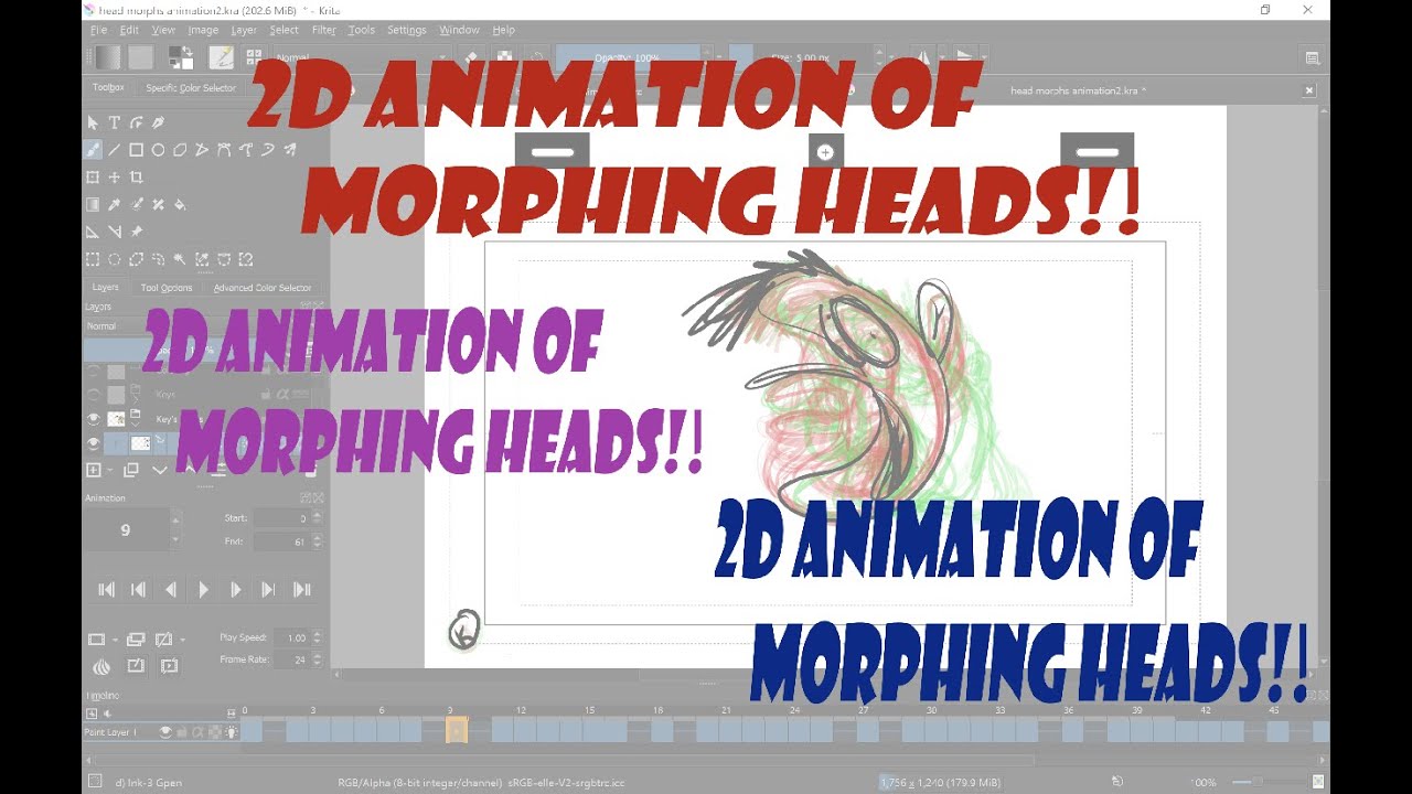 2D Animation of Morphing Heads in Krita! - YouTube