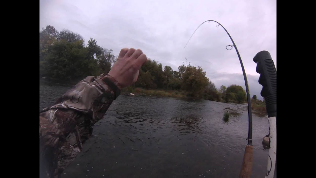 32 pounds King salmon landed with 4 pound test line! (Part 1) - YouTube