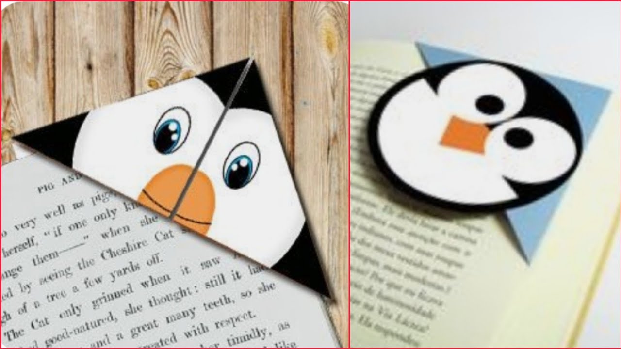 PENGUIN BOOKMARK | DIY ORIGAMI WINTER BOOKMARK FOR BOOKS AND NOTEBOOKS ...