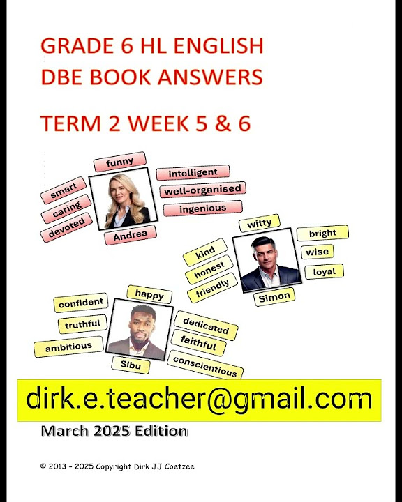 Grade 6 English Home Language Term 2 DBE Book Memorandum - YouTube