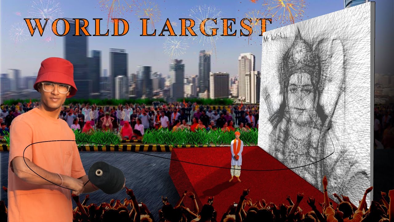 World's Largest thread Artwork | 36 KM लंबा धागा | 25 feet * 25 feet ...