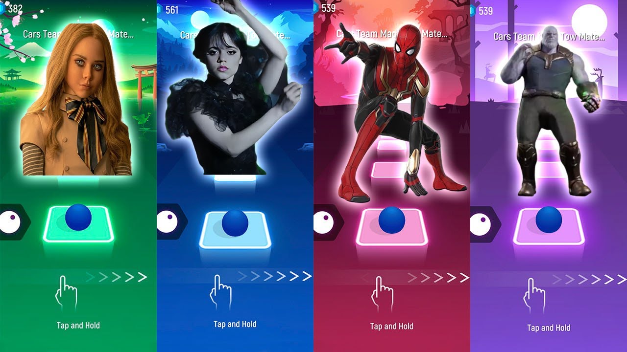 Megan M3GAN🔴 Wednesday 🔴 Spider Man🔴 THANOS - Tiles Dance - YouTube