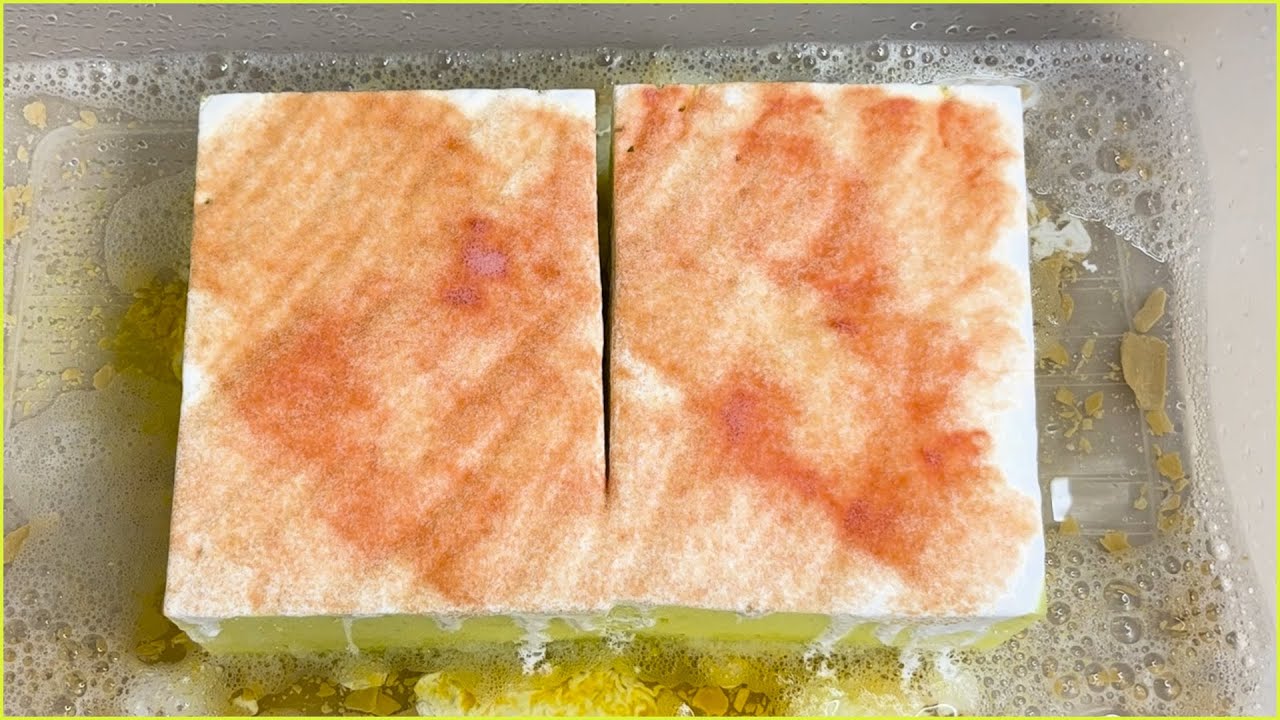 CREAM + BATH SALT AND CRUSHED SOAP - SPONGE SQUEEZING ASMR - YouTube