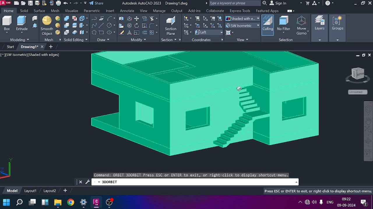 How to create plinth, slab, parapet, chajjas in AutoCAD 3D - YouTube