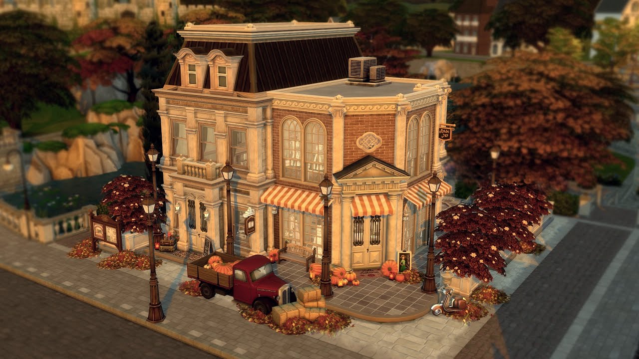 Bookstore & Boutique 🍂📚 // The Sims 4: Speed Build (With CC) - YouTube