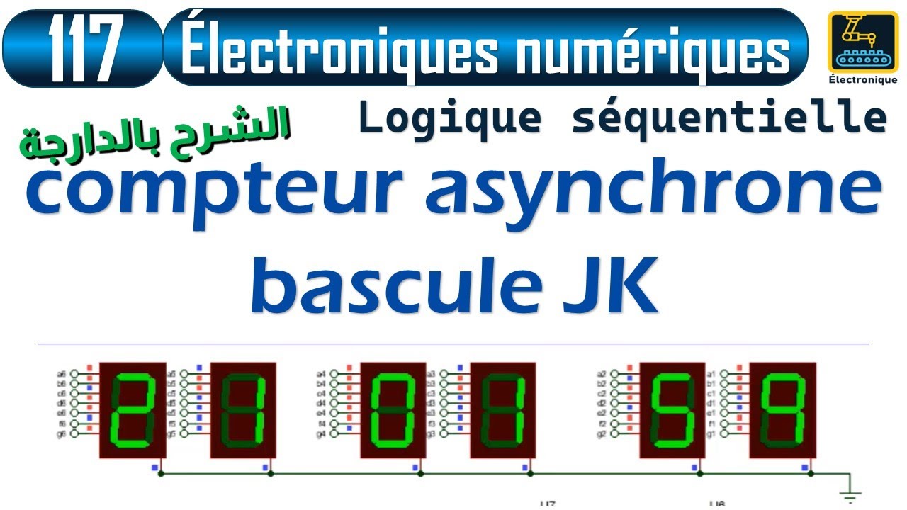 117 Logique séquentielle: compteur asynchrone bascule JK front descendant - YouTube