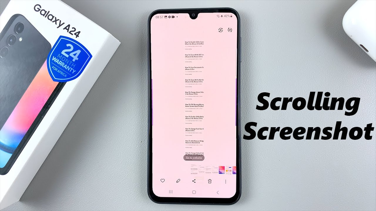 How To Take Scrolling Screenshot On Samsung Galaxy A24 - YouTube