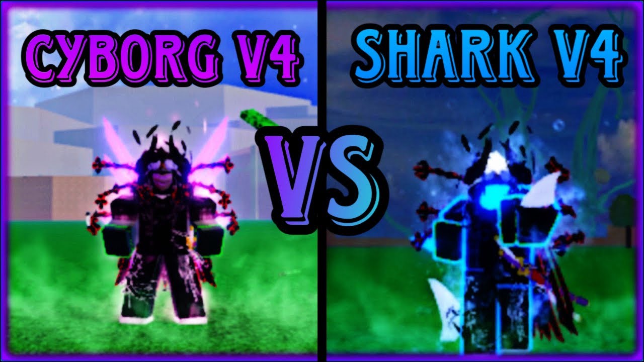 Cyborg v4 vs shark v4 (Not really) | Roblox Blox fruits - YouTube