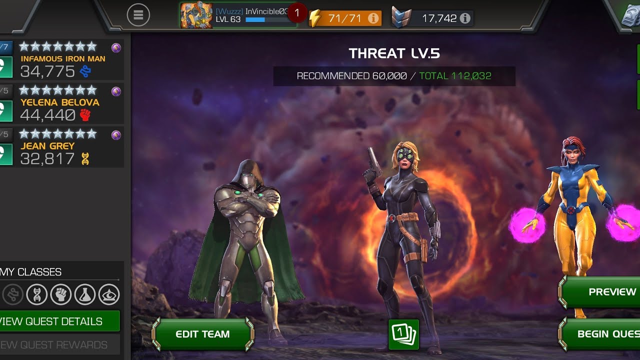 MCOC Daily Bugle Bounty Mission - Threat Level 5 /Path 6 Team - Infamous Ironman Yelena Jean ...