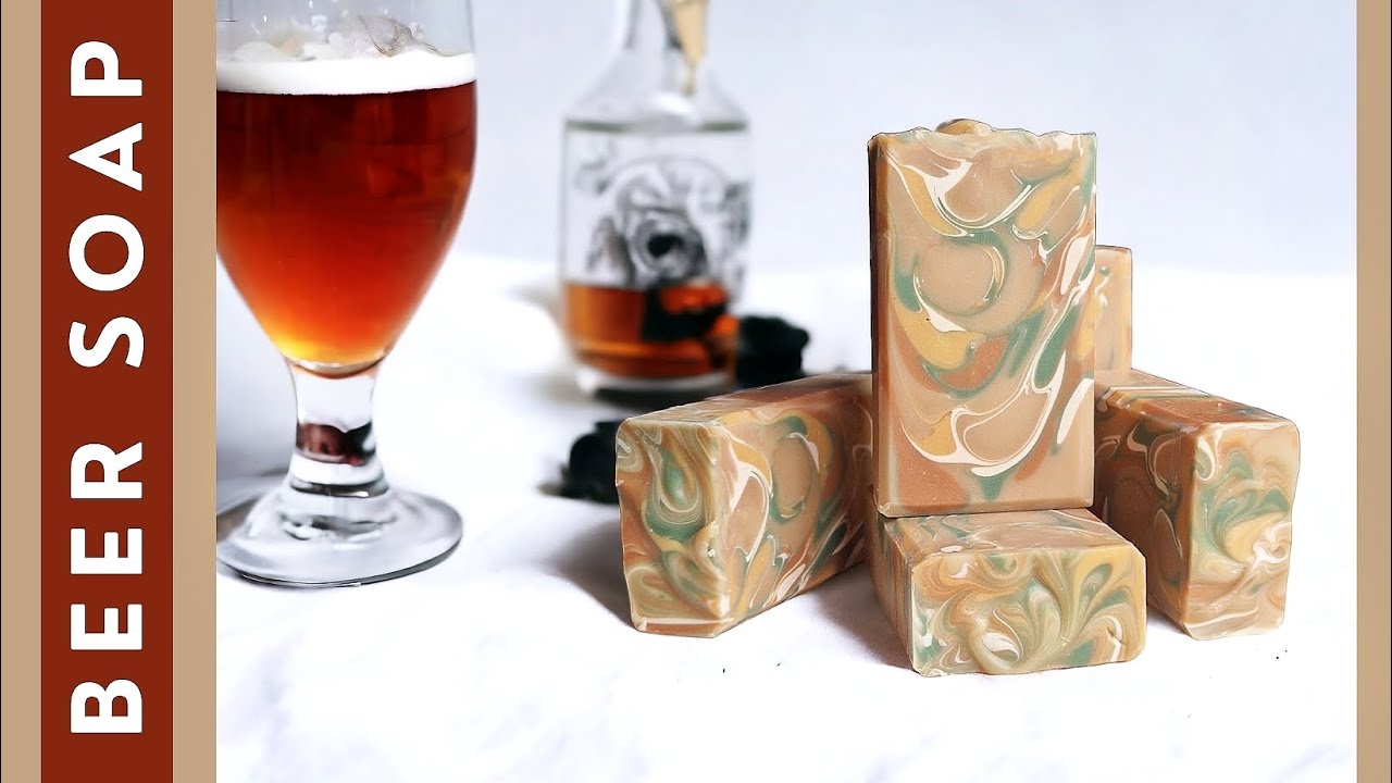 BEER SOAP Cold Process | Drop swirl soap technique - YouTube