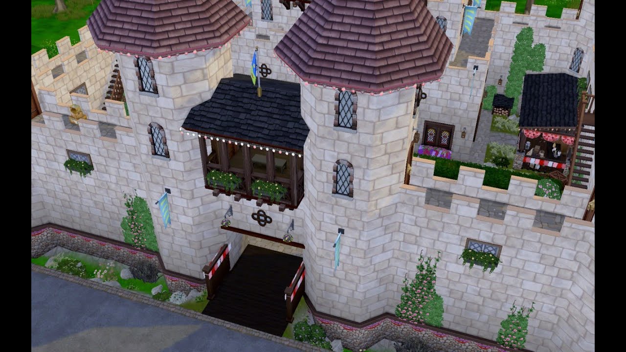 Sims 4 - Medieval castle - speed build - YouTube