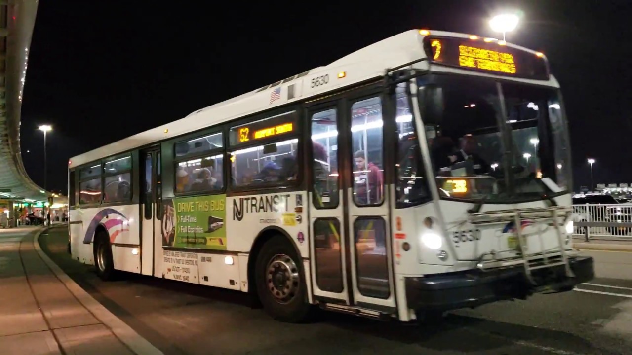 2 NJT NABI buses at Newark Liberty International Airport - YouTube