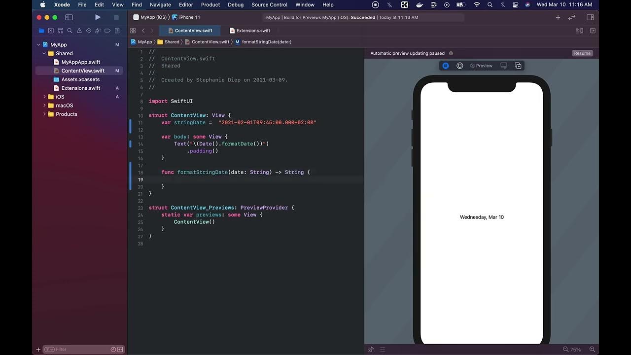 [SWIFTUI HANDBOOK] 052 Format Date - YouTube
