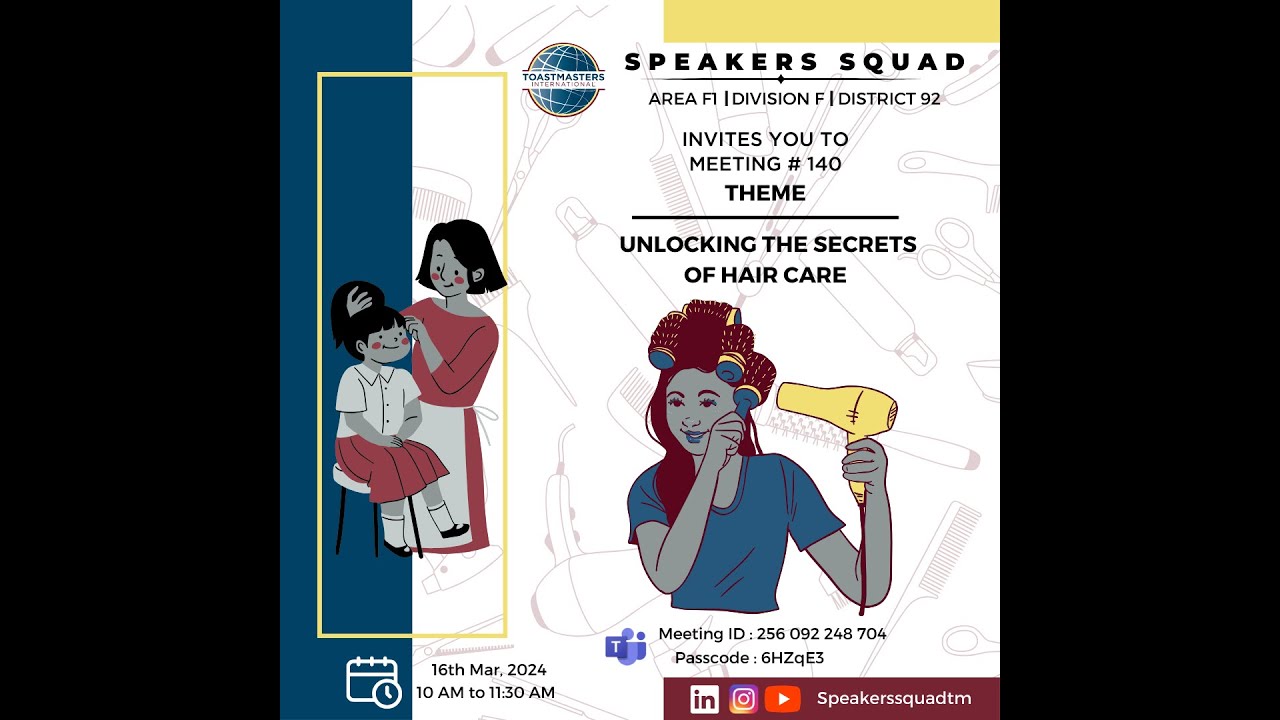 Speakers Squad Toastmasters Club Meeting #140 on 16th Mar 2024 - YouTube