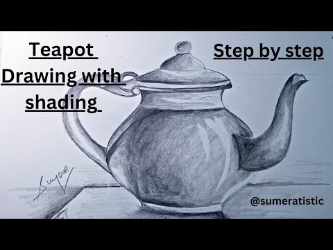 How to draw a Realistic teapot |step by step #stilllife # ...