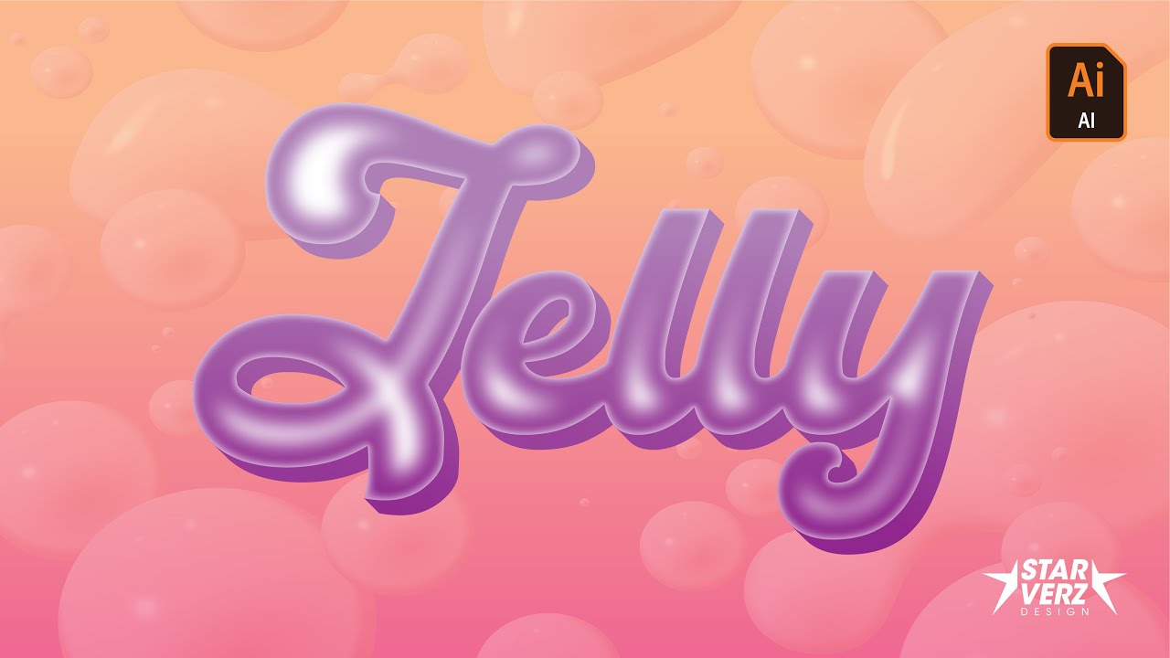 Create Editable Text Effect 3D Jelly in Adobe Illustrator - YouTube