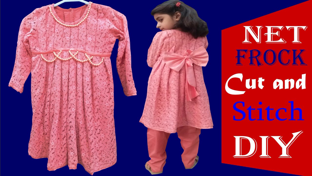 How to Make Plates in Net Frock With Back Bow, Cutting /Stitching ...