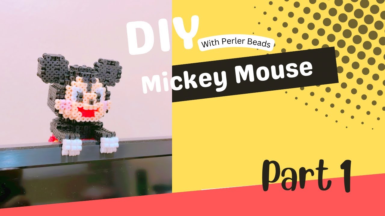 DIY Mickey Mouse 3D with Perler Beads (No Glue) - PART I - YouTube