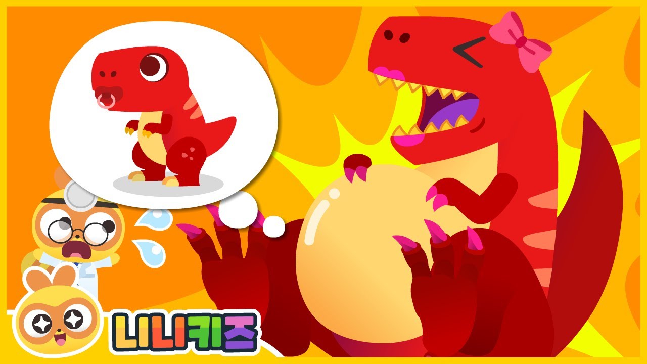 [영어] 엄마 티라노가 아파요! | 아기를 낳아요 | 아기 티라노 | 색깔놀이 | 니니키즈 NINIkids - YouTube