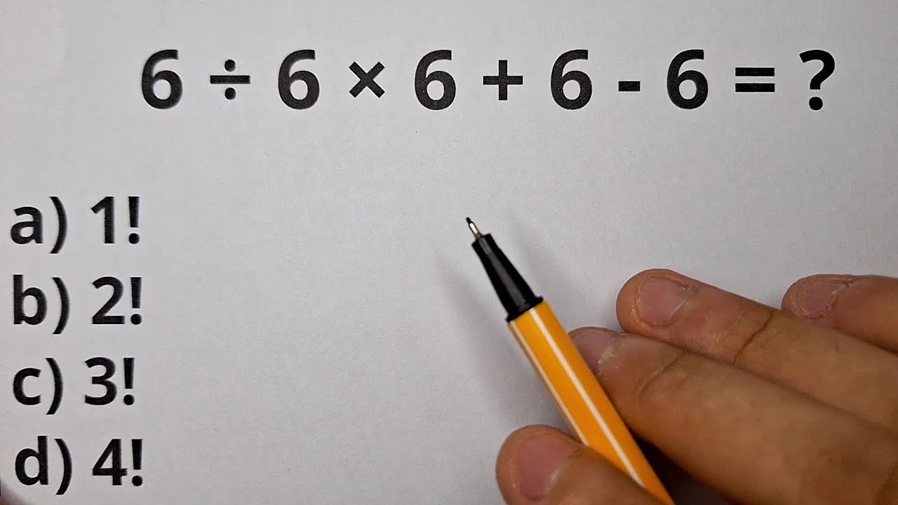 6 ÷ 6 × 6 + 6 - 6 = ️ - YouTube