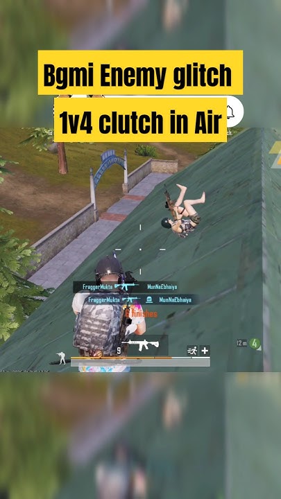 Bgmi enemy glitch | 1v4 clutch in air | 1v4 bgmi clutch | 1v4 pubg clutch | viral clutch bgmi |# ...