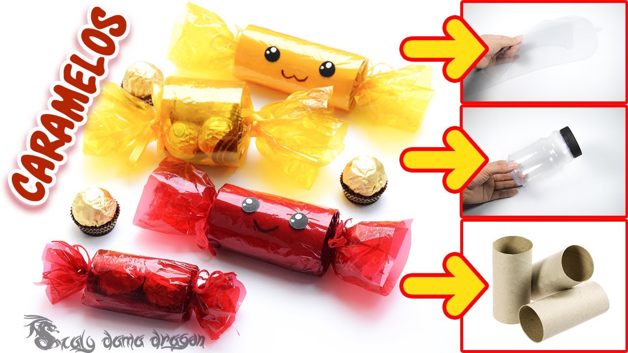 Dulceros en forma de caramelos kawaii Reutilizando Materiales - YouTube